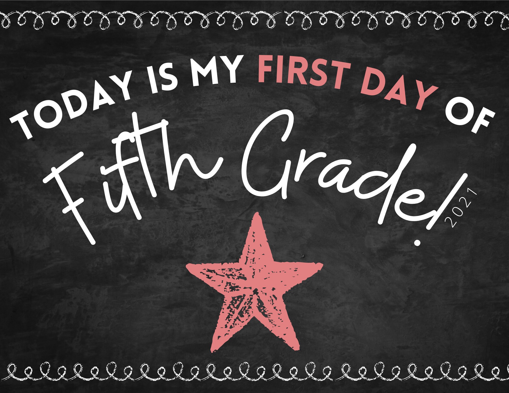 First Day of School Posters Chalkboard Theme First Day Sign Its My ...