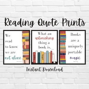 Reading Quote Print | Reading Quote Poster | Reading Classroom Decor ...