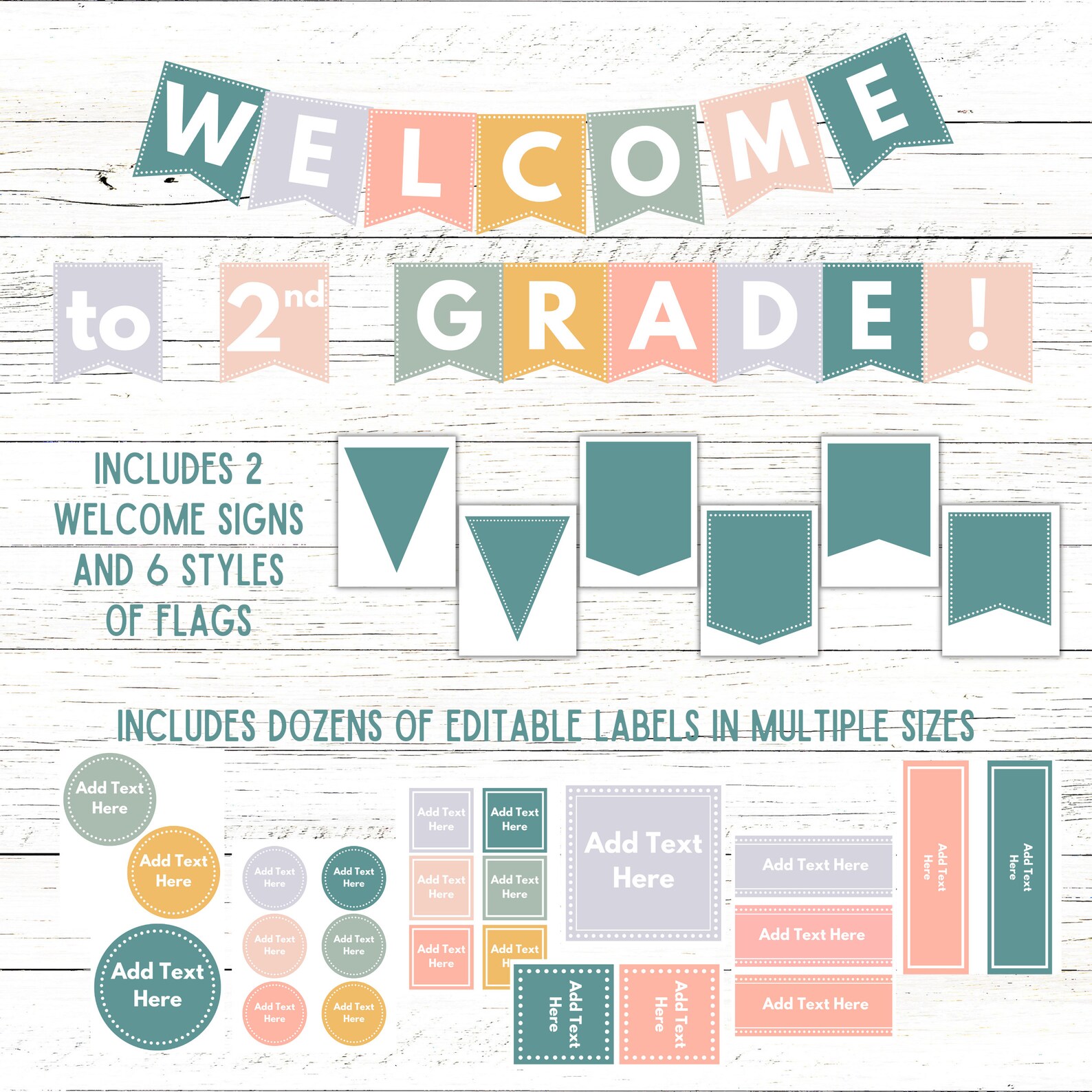 Vintage Palette Classroom Decor | Modern Pastel Classroom Decor Bundle ...