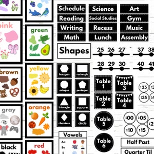 Black & White Elementary Classroom Decor Bundle|black and White Polka ...