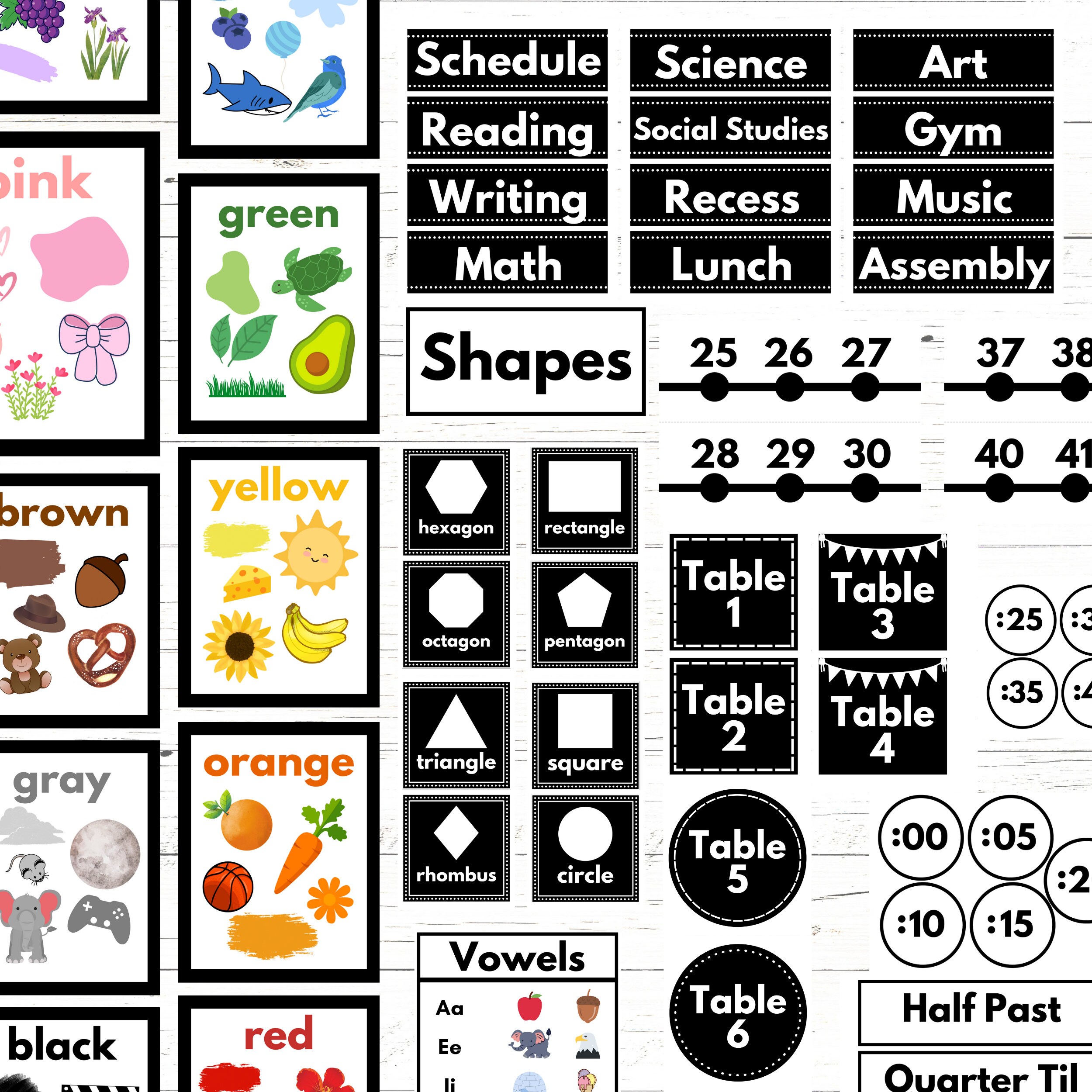 Black & White Elementary Classroom Decor Bundleblack and White Polka ...