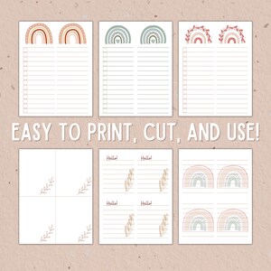 Boho Rainbow Elementary Notes | Modern Rainbow Teacher Paper | Neutral ...