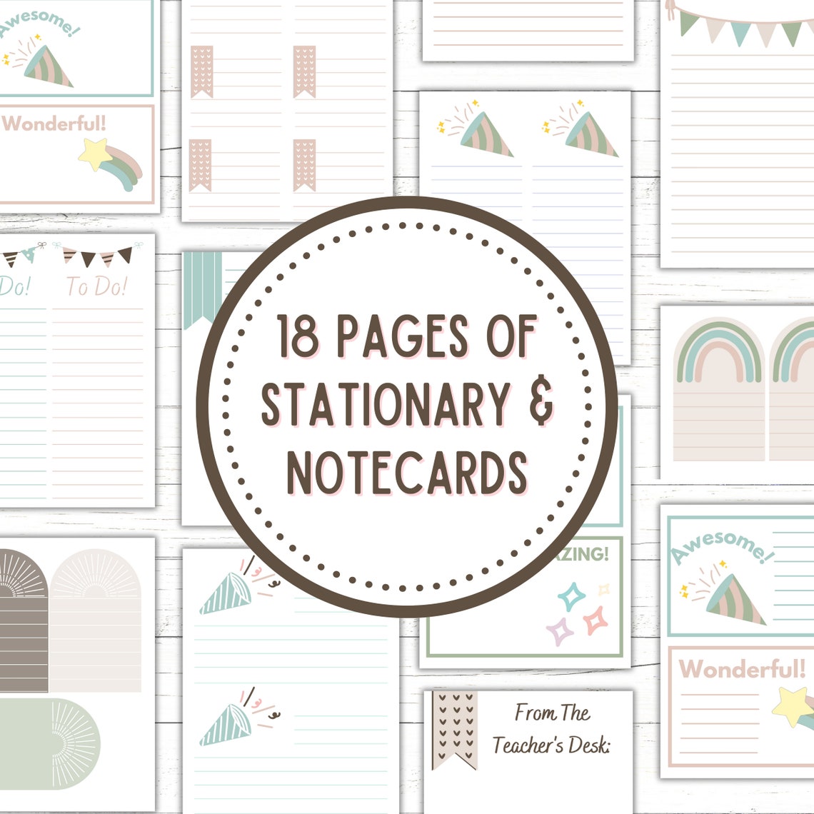 Neutral Color Elementary Classroom Decor Bundle Neutral Boho Theme ...