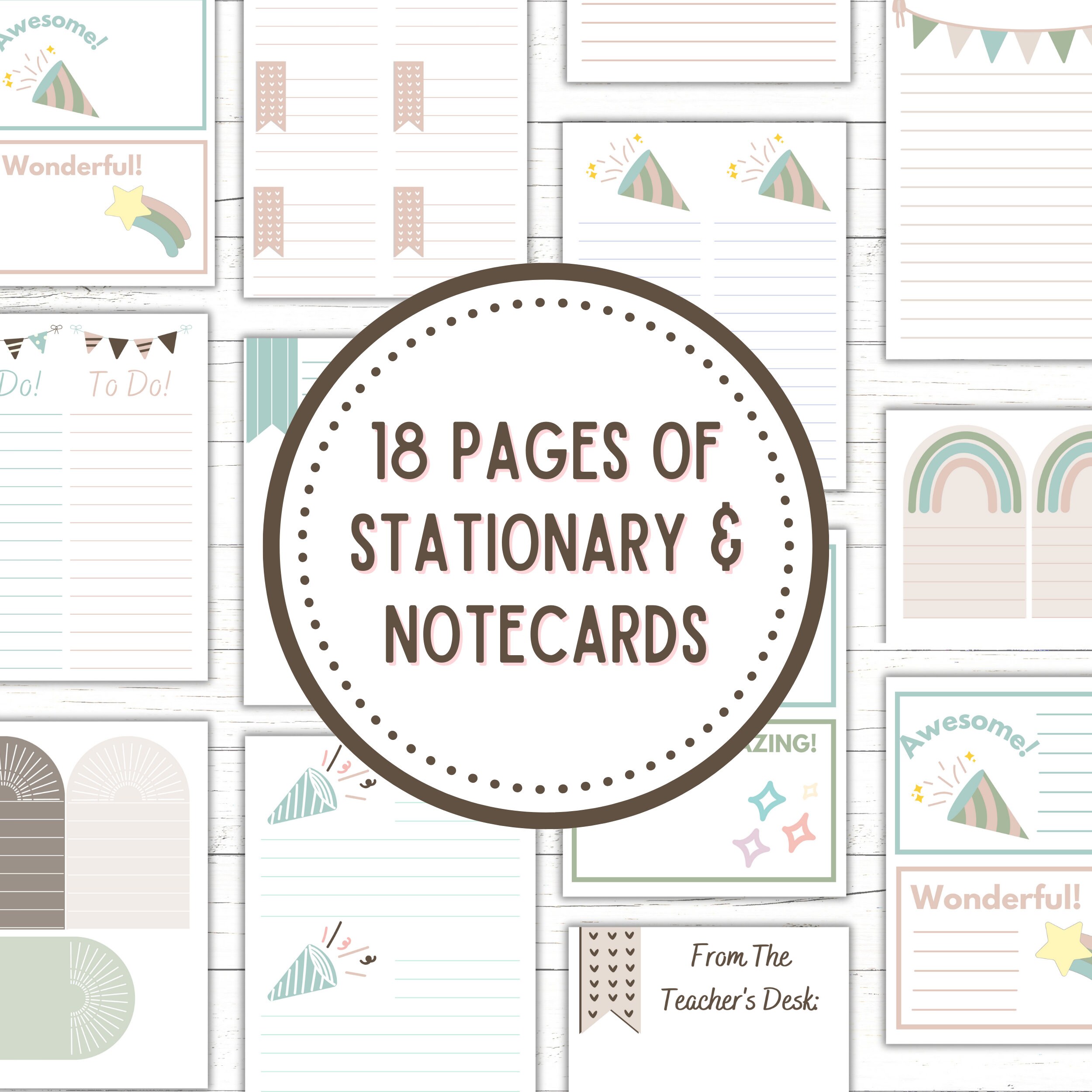 Neutral Color Elementary Classroom Decor Bundle | Neutral Boho Theme ...