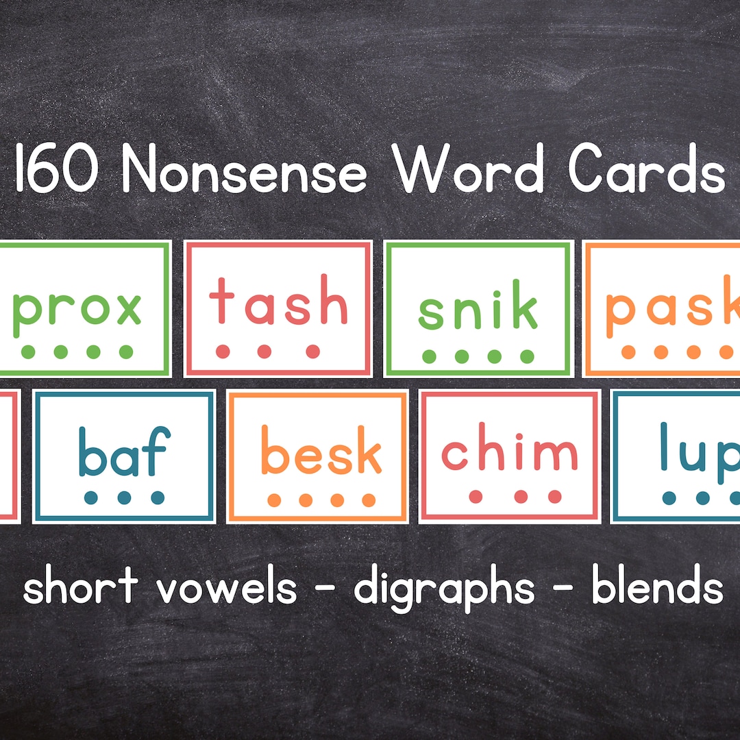 Nonsense Word Cards | Short Vowel Phonics Cards | Decoding CVC Blends ...