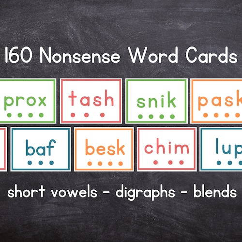 Nonsense Word Cards Short Vowel Phonics Cards Decoding CVC - Etsy