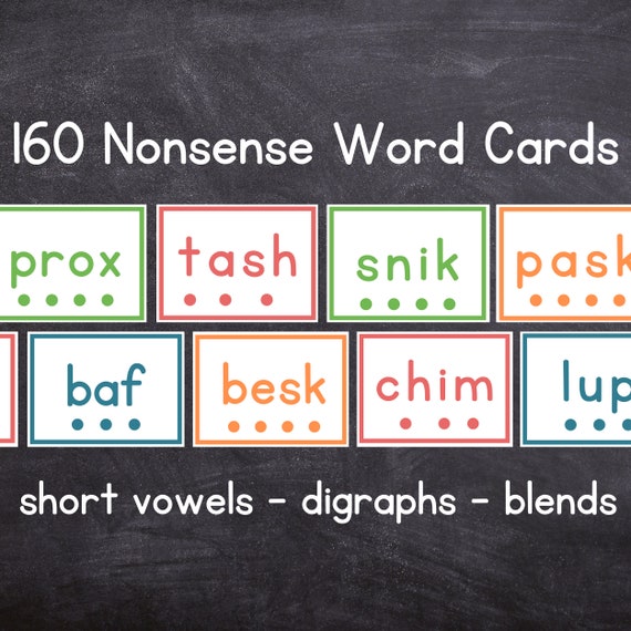 Nonsense Word Cards Short Vowel Phonics Cards Decoding CVC - Etsy