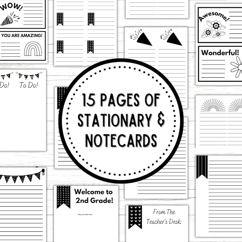 Black & White Elementary Classroom Decor Bundleblack and White Polka ...