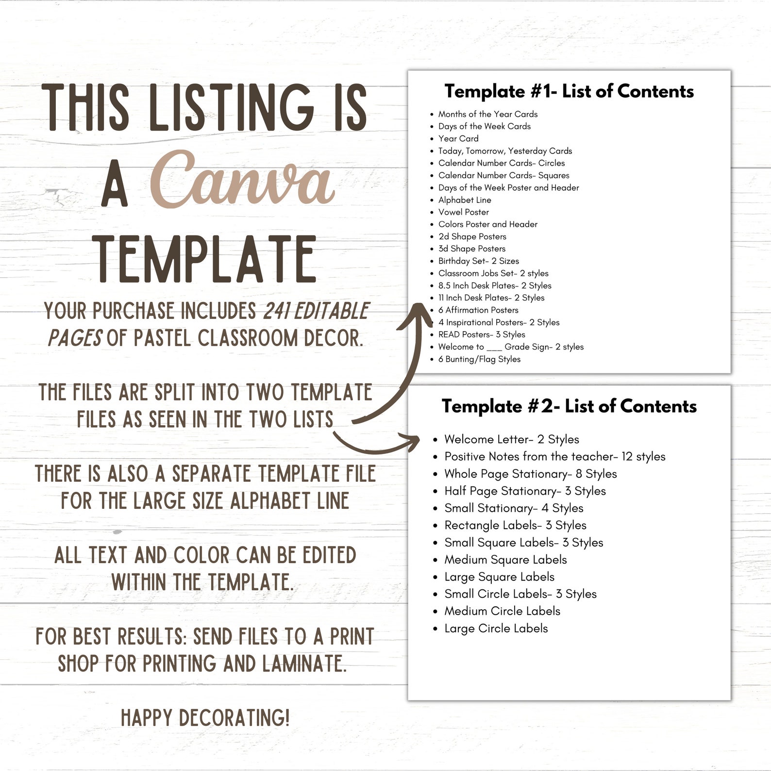 Neutral Color Elementary Classroom Decor Bundle | Neutral Boho Theme ...