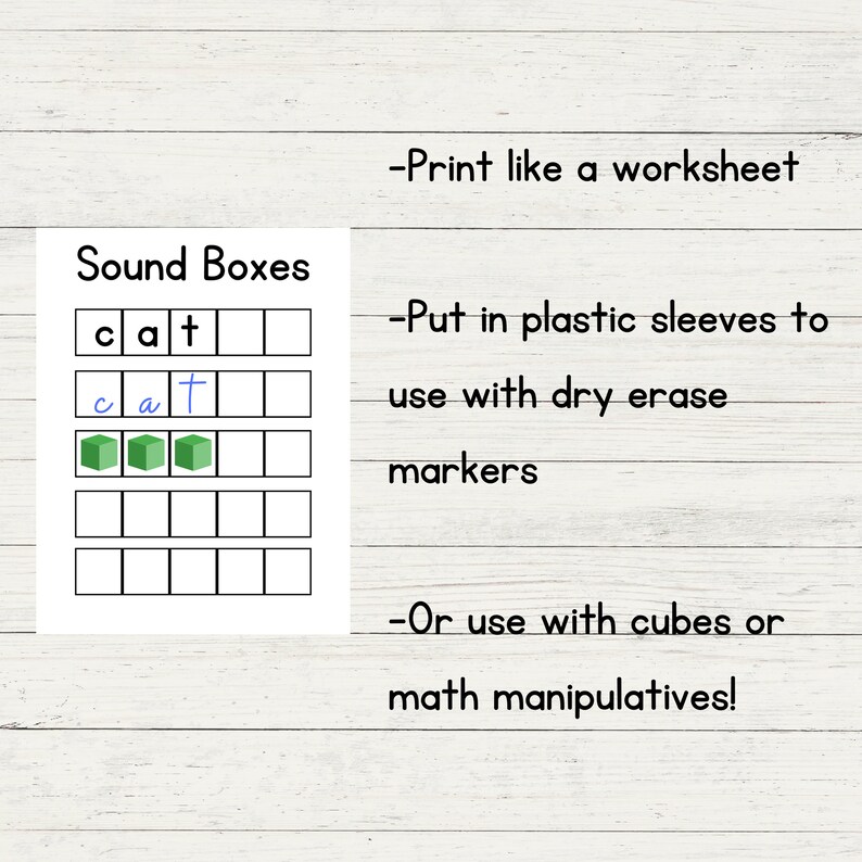 Sound Boxes Phonics Activities Word Work Lessons - Etsy