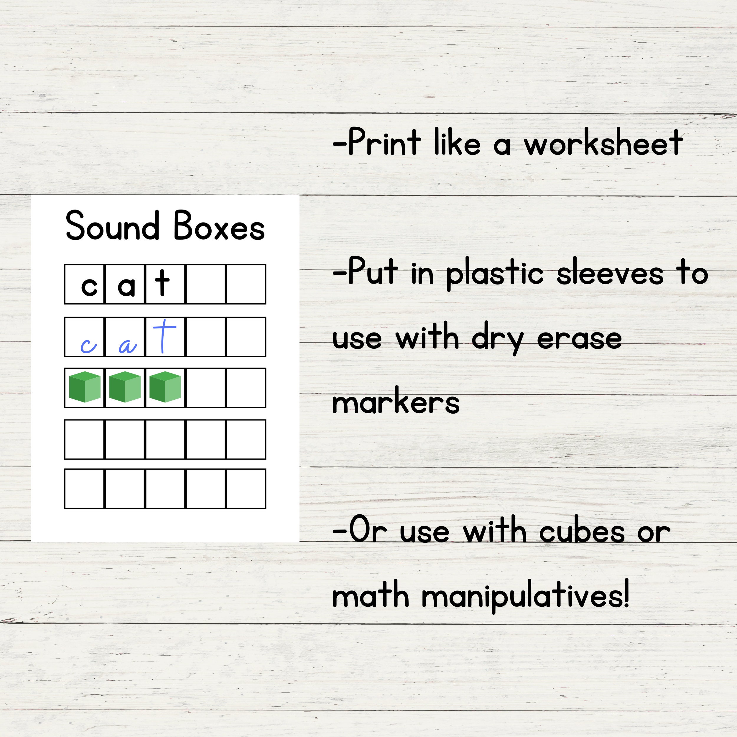 Sound Boxes Phonics Activities Word Work Lessons - Etsy
