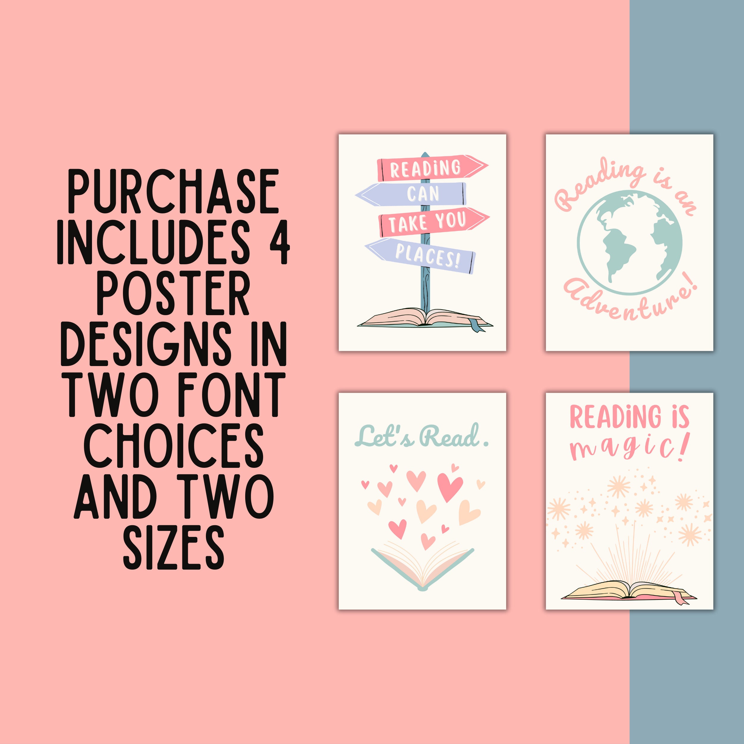 Pastel Classroom Reading Posters | Modern Elementary Decor | Literacy ...