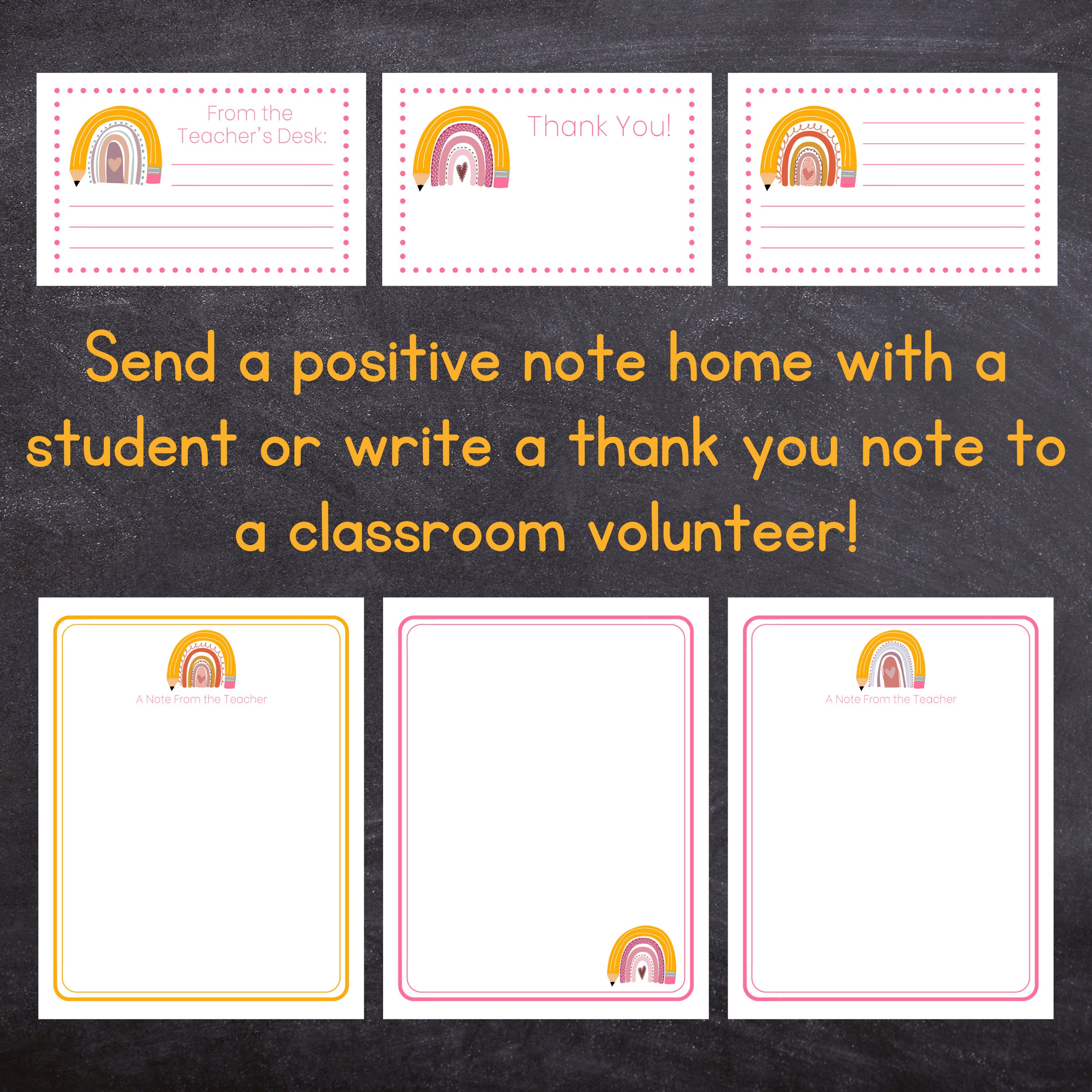 Boho Rainbow Teacher Notes Boho Rainbow Classroom Decor Back to School ...