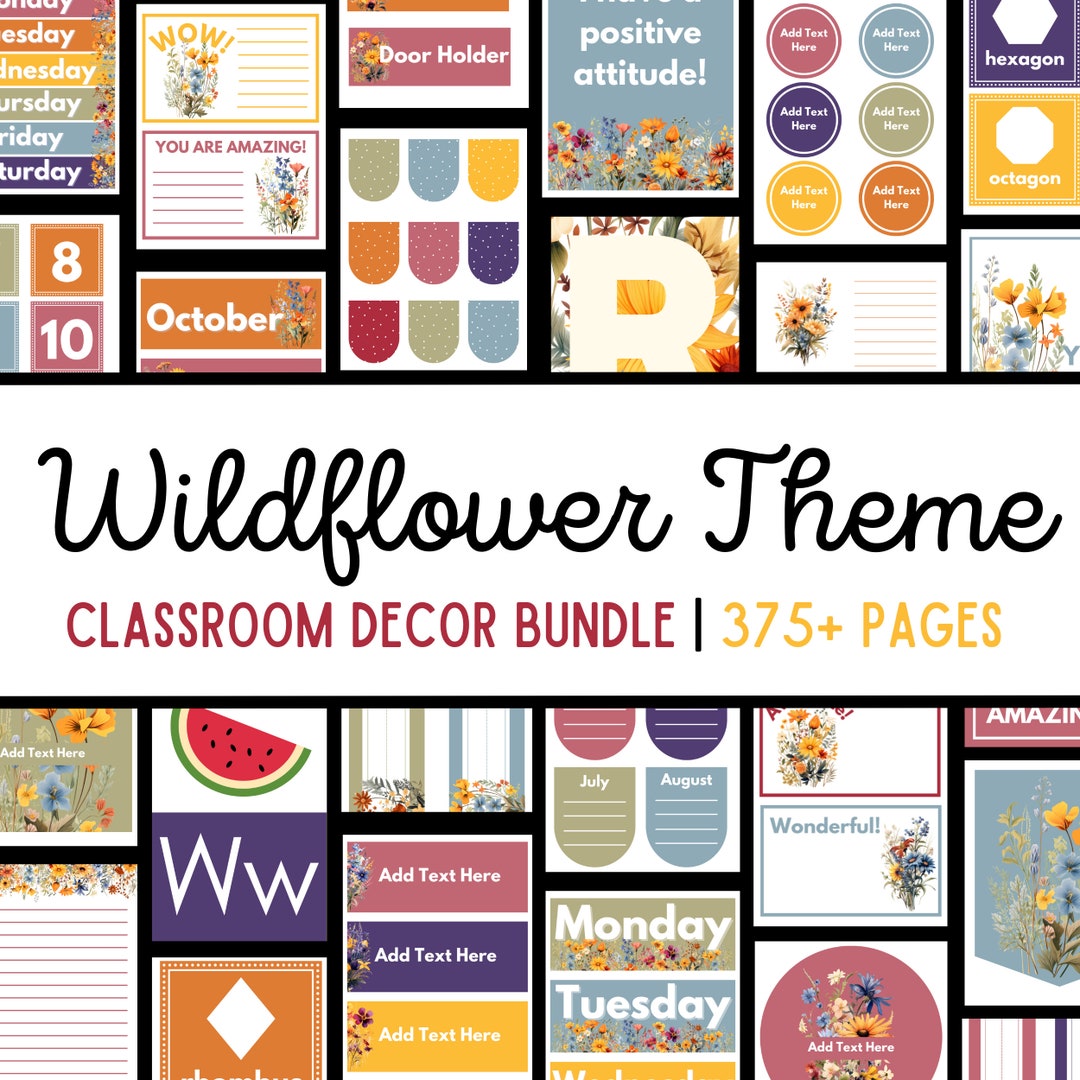 Wildflower Classroom Decor | Elementary Classroom Wildflower Template ...