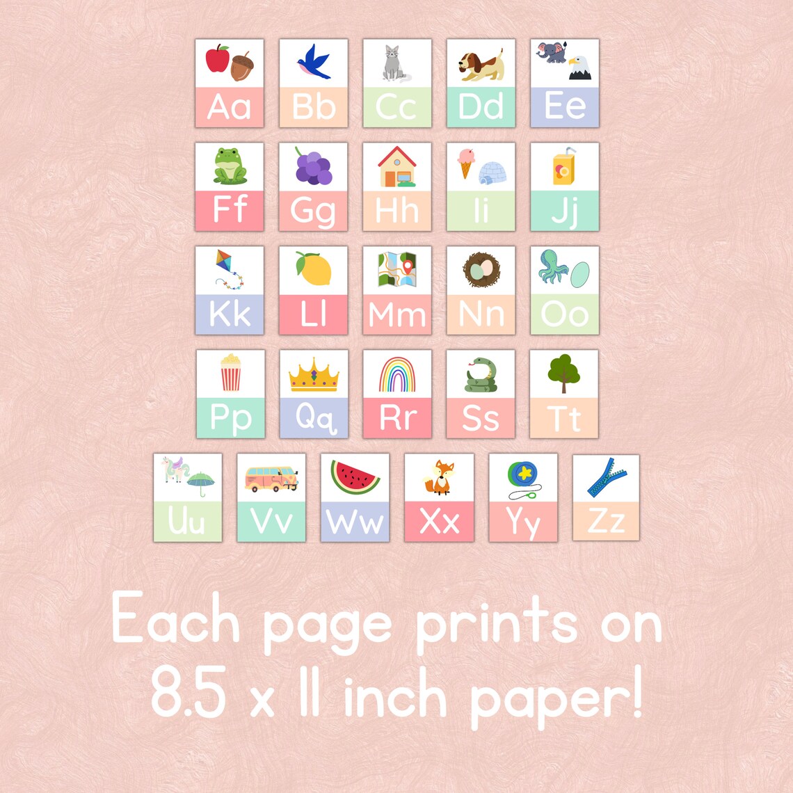 Pastel Classroom Decor Pastel Alphabet Line Printable Elementary ...