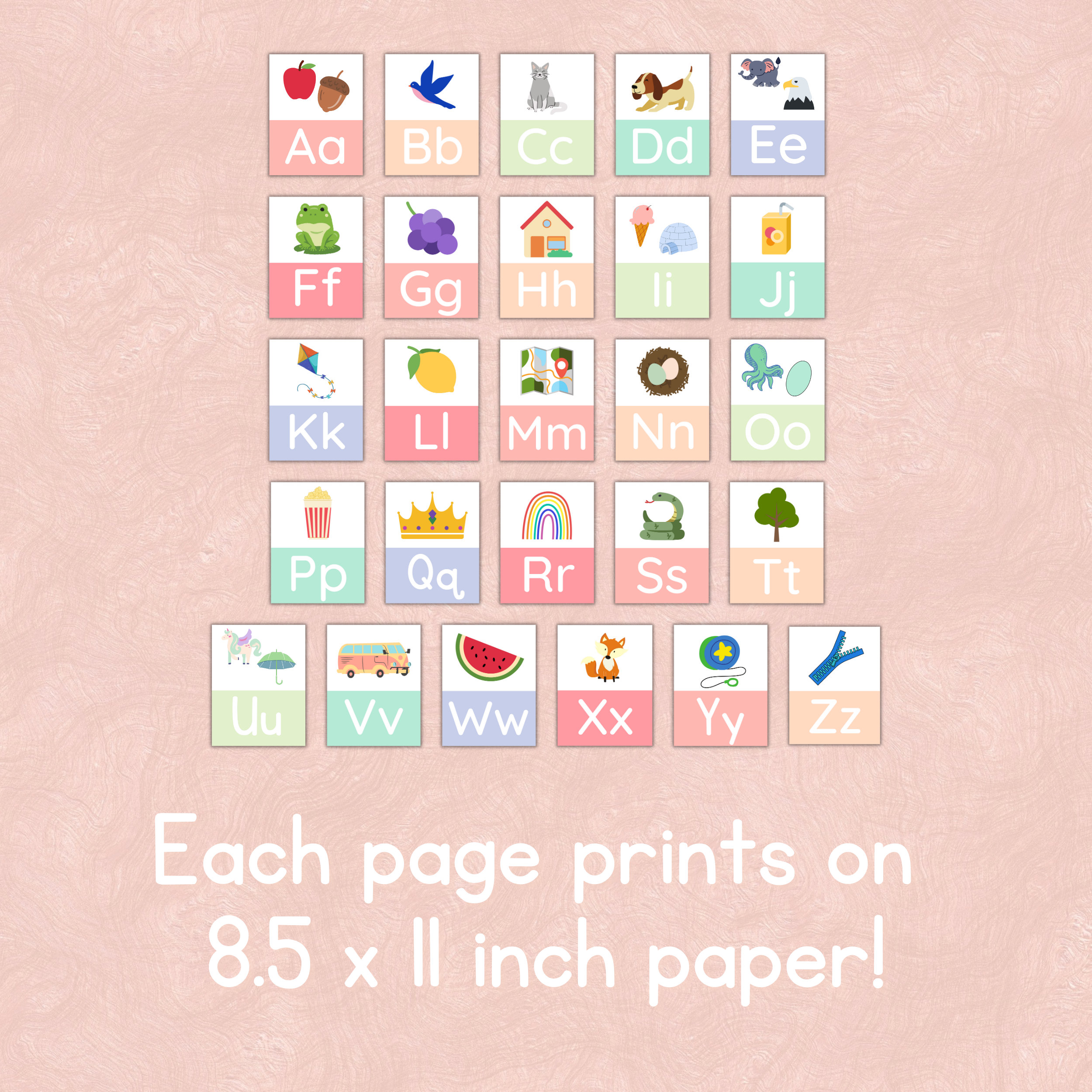 Pastel Classroom Decor Pastel Alphabet Line Printable Elementary ...