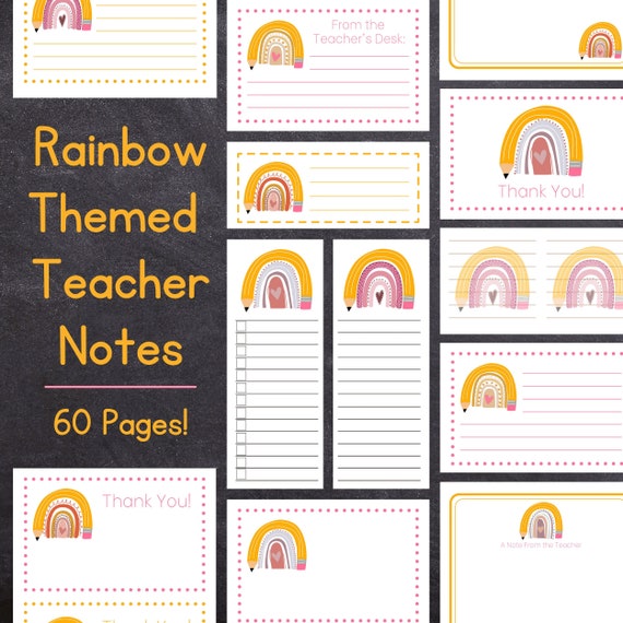 Boho Rainbow Teacher Notes Boho Rainbow Classroom Decor - Etsy