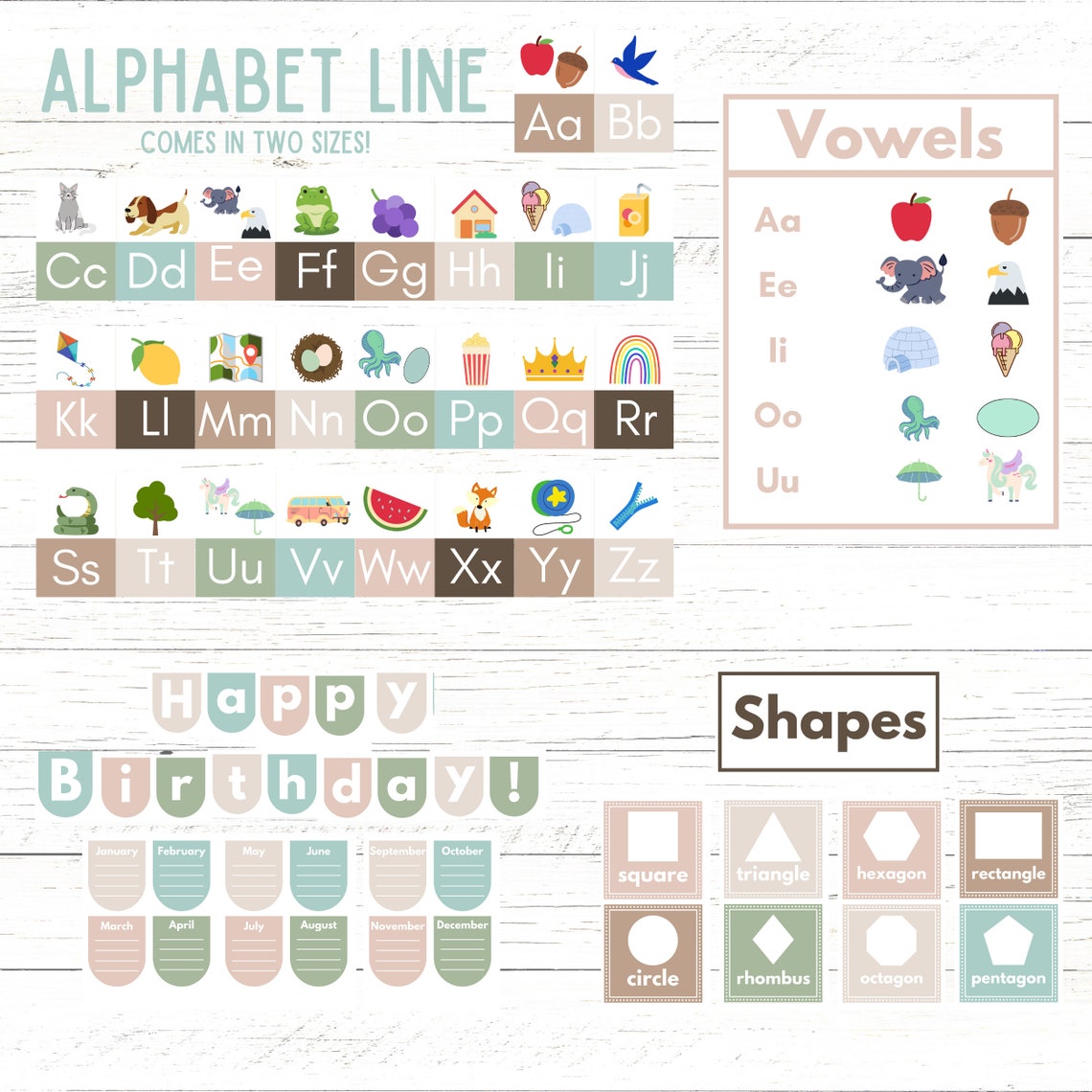 Neutral Color Elementary Classroom Decor Bundle | Neutral Boho Theme ...