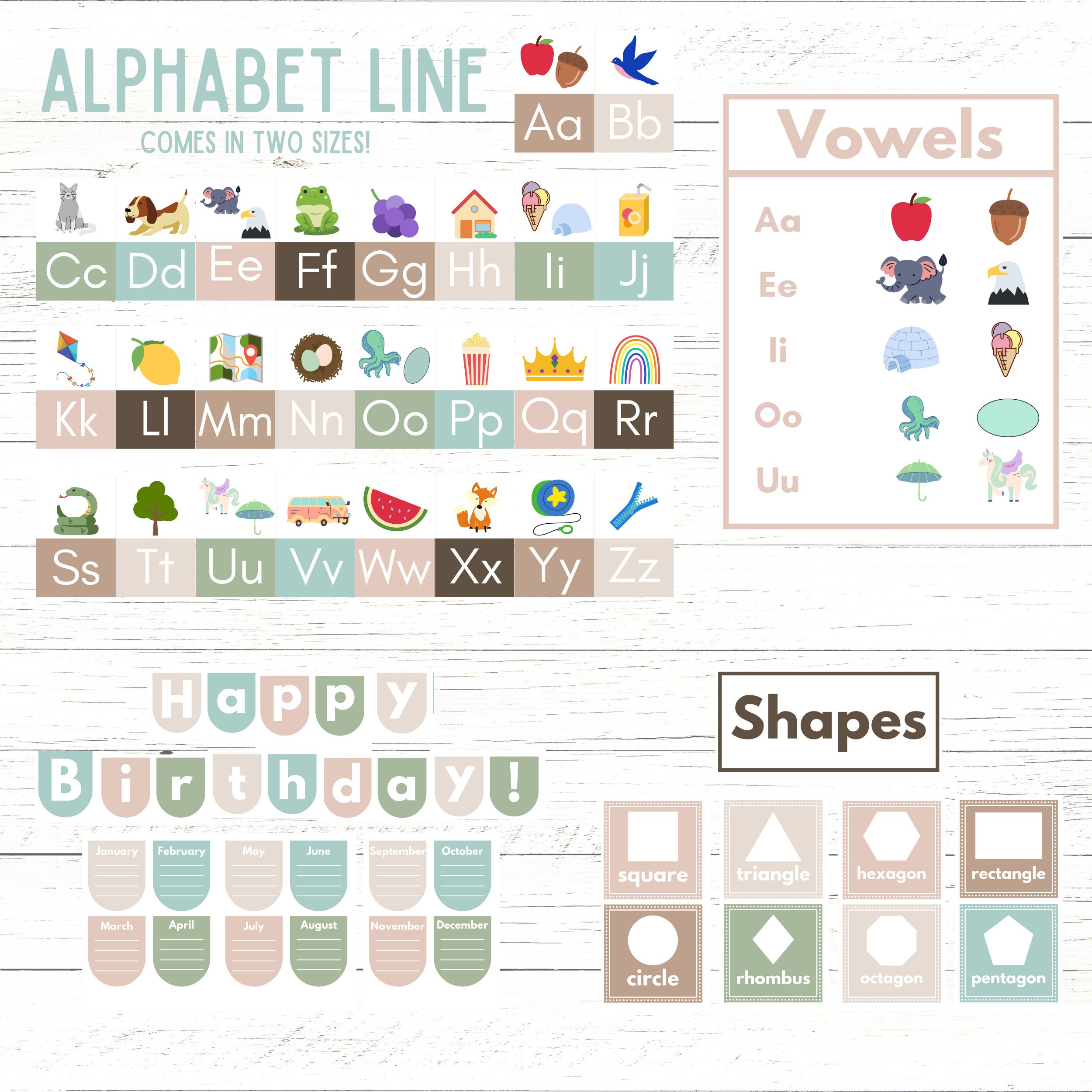 Neutral Color Elementary Classroom Decor Bundle Neutral Boho Theme ...