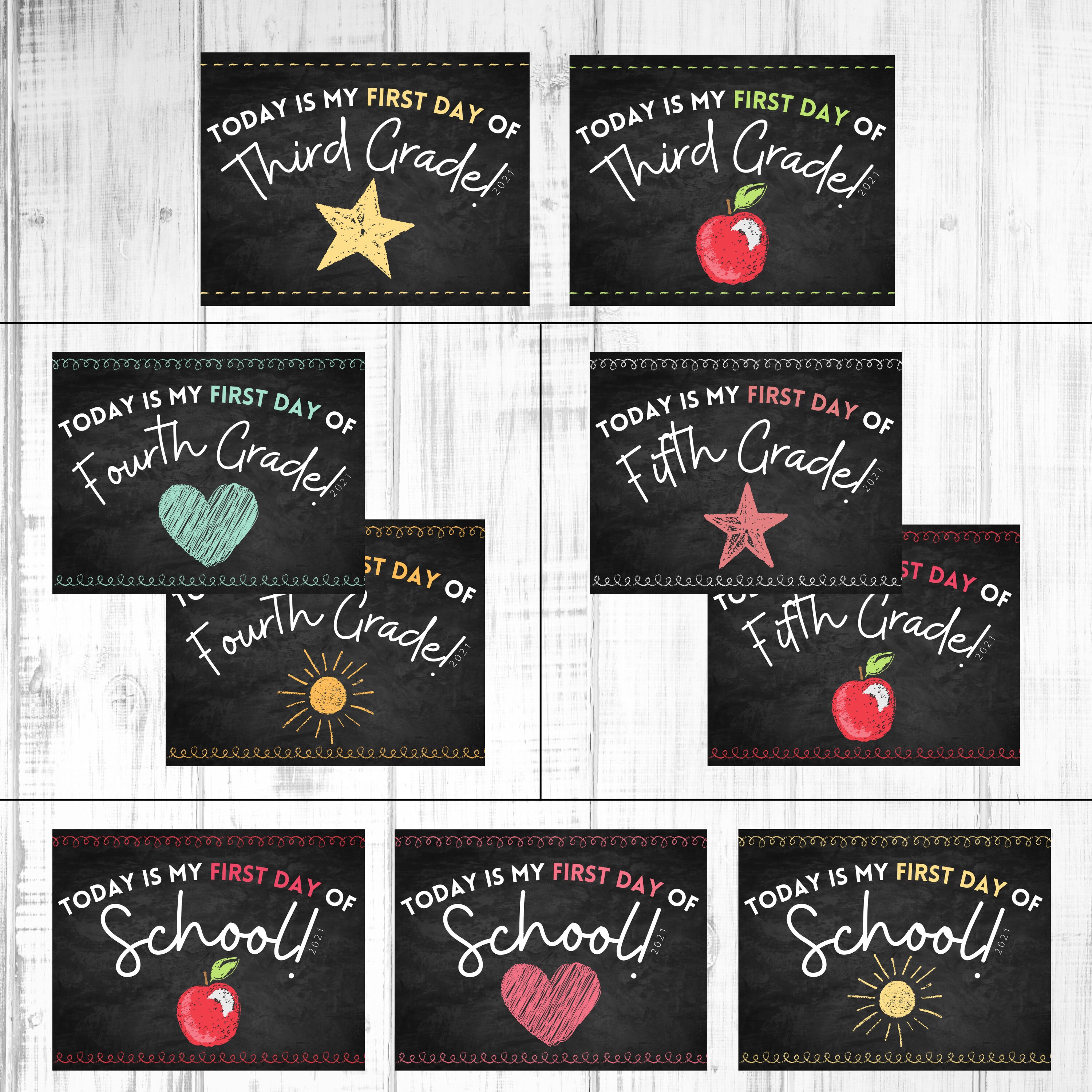 First Day of School Posters Chalkboard Theme First Day Sign Its My ...