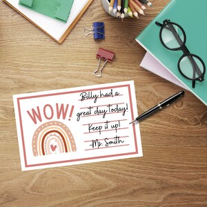 Boho Rainbow Positive Notes From the Teacher | Boho Rainbow Classroom ...