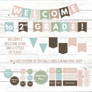 Neutral Color Elementary Classroom Decor Bundle | Neutral Boho Theme ...