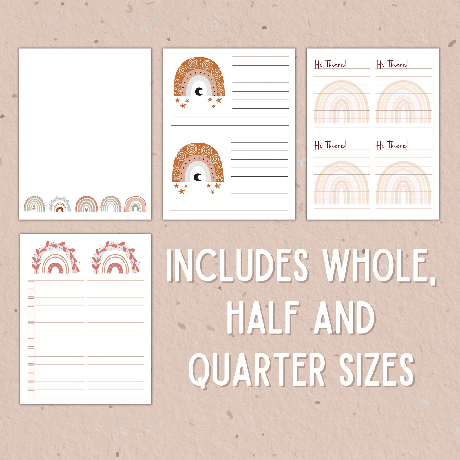Boho Rainbow Elementary Notes Modern Rainbow Teacher Paper Neutral ...