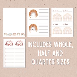 Boho Rainbow Elementary Notes | Modern Rainbow Teacher Paper | Neutral ...