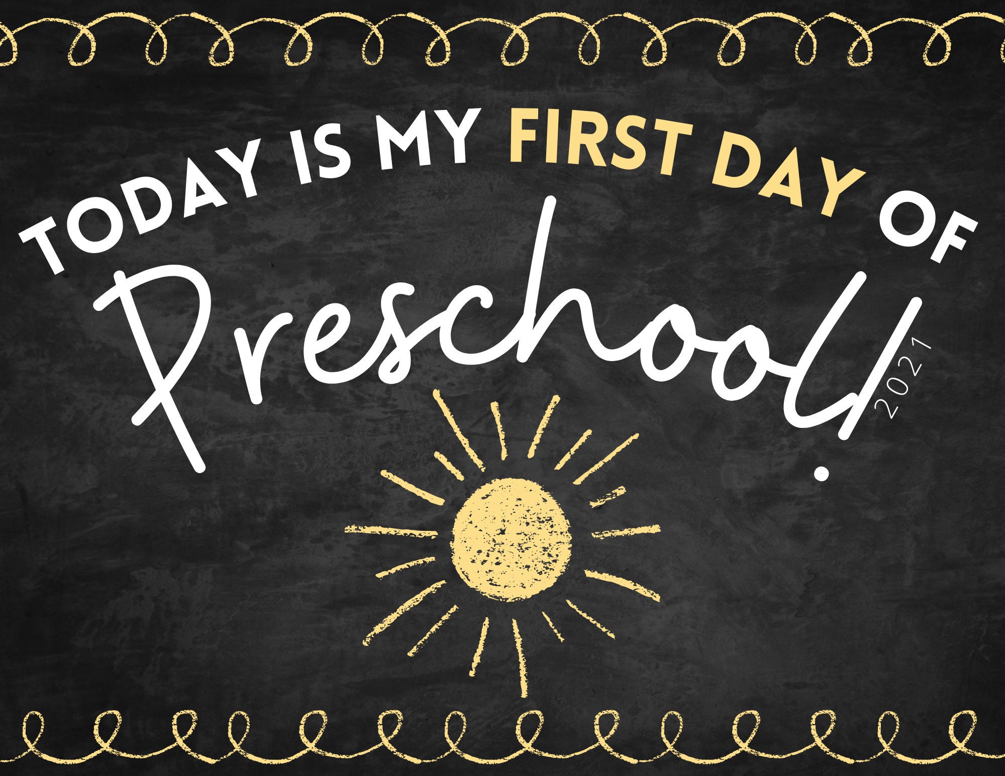 First Day of School Posters Chalkboard Theme First Day Sign Its My ...