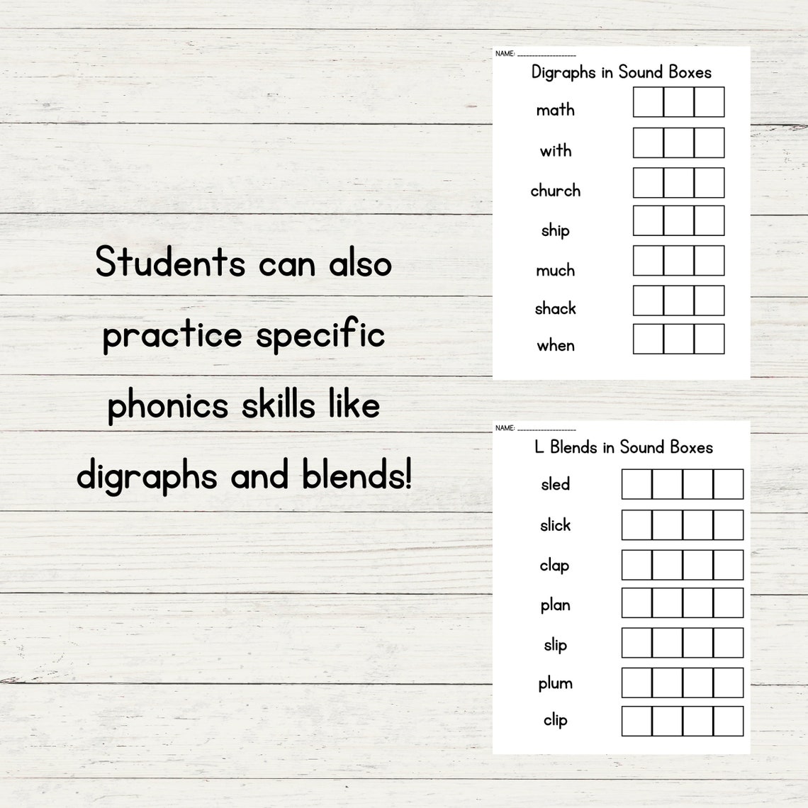 Sound Boxes Phonics Activities Word Work Lessons - Etsy