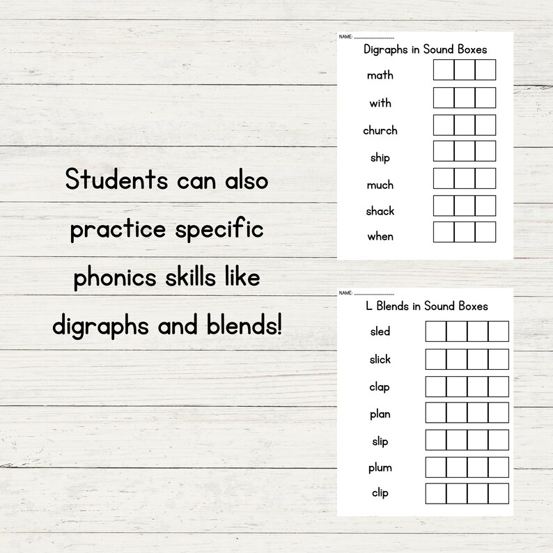 Sound Boxes Phonics Activities Word Work Lessons - Etsy