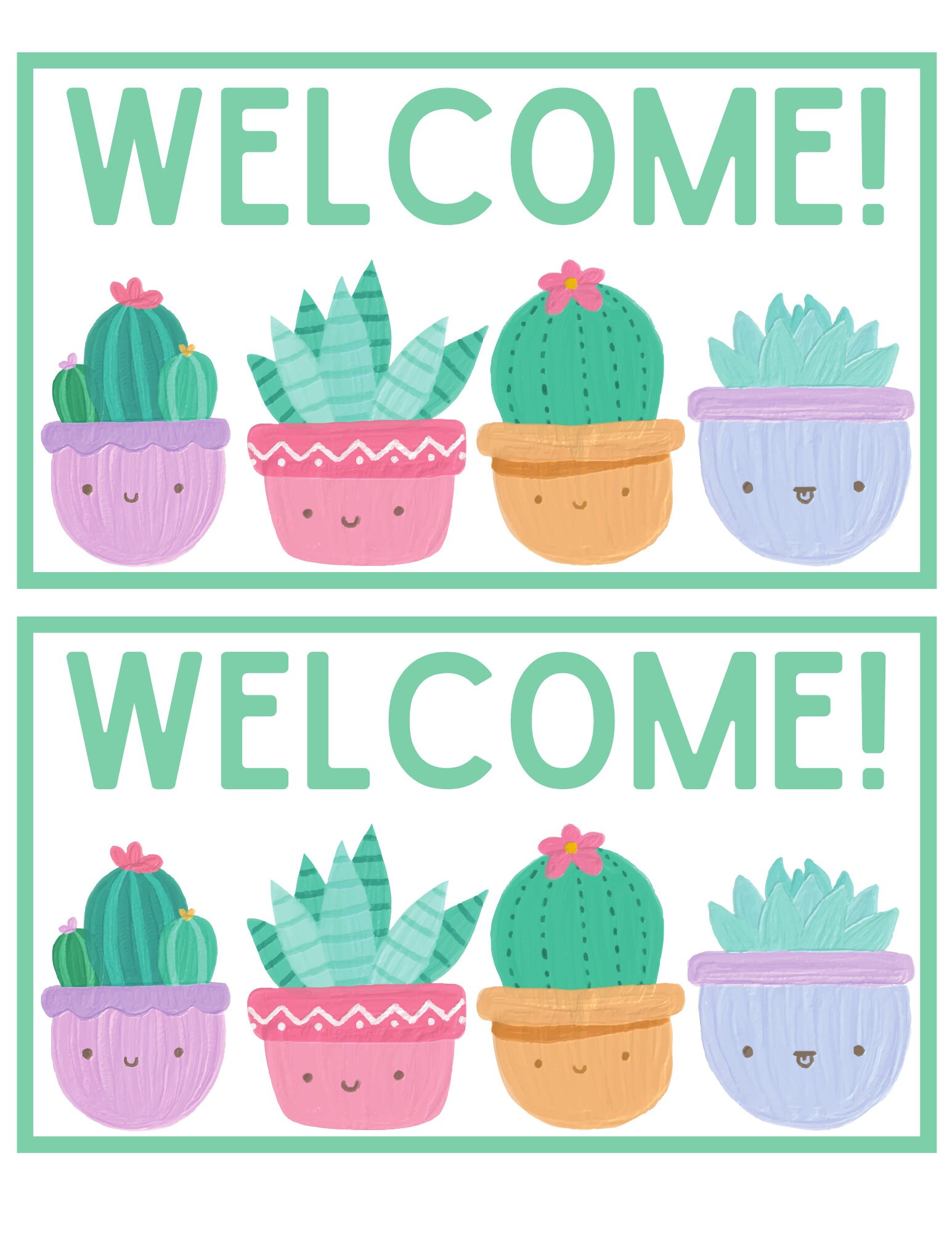 Cactus Theme Notecards | Cactus Classroom Decor| Cactus Welcome ...