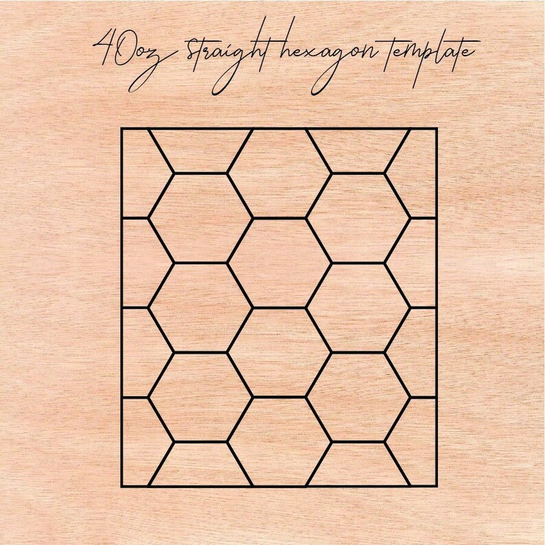 40oz Straight Hexagon Template - Etsy