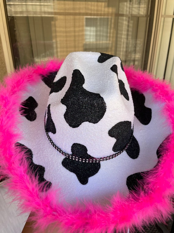 Glitter Cowgirl Hat Cow Print | Etsy