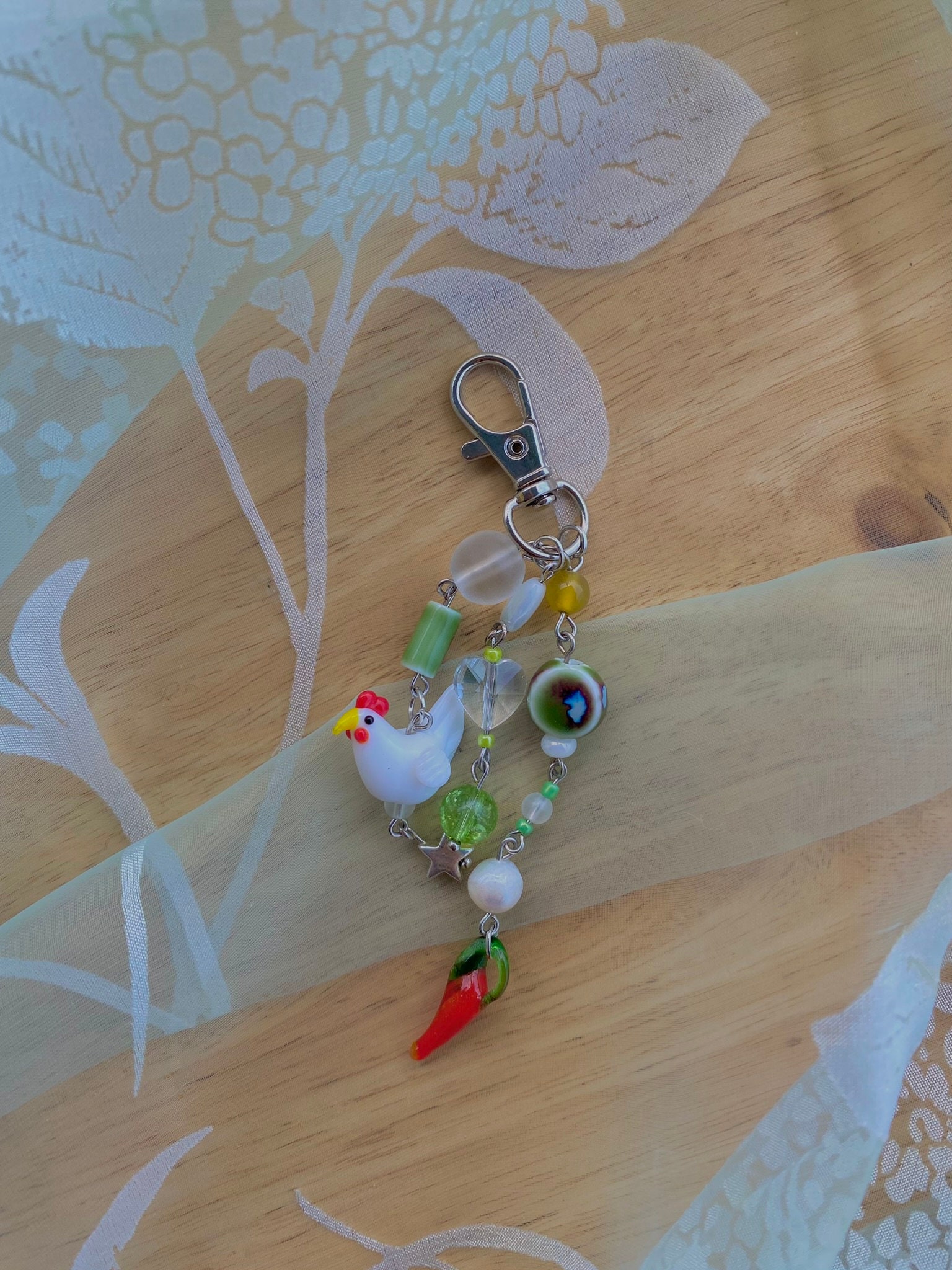 Stardew Valley Keychains Beaded Charm Keychain Gamer Fish Chicken Melon ...