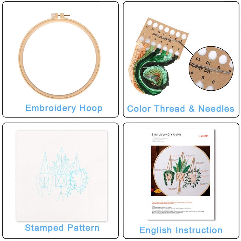 Mystery Embroidery Kit Box-beginner Embroidery Kit-modern Hoop - Etsy