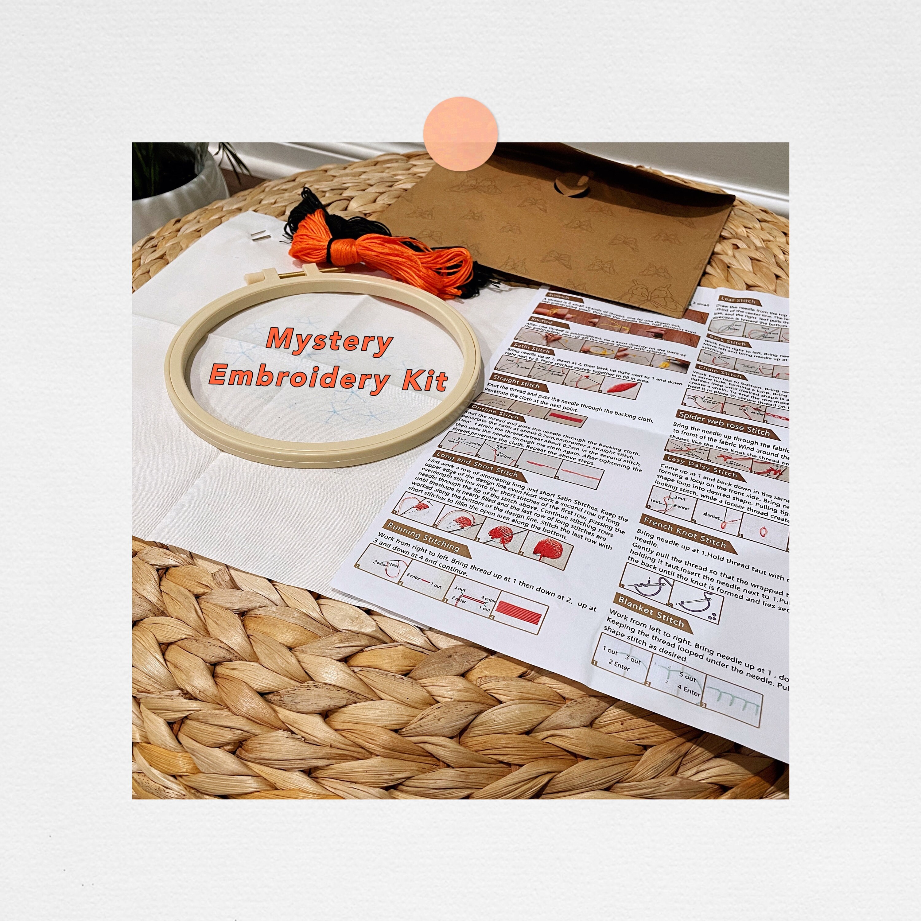 Mystery Embroidery Kit Box-beginner Embroidery Kit-modern Hoop - Etsy