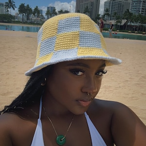 Large Print Checkered Hat - Etsy