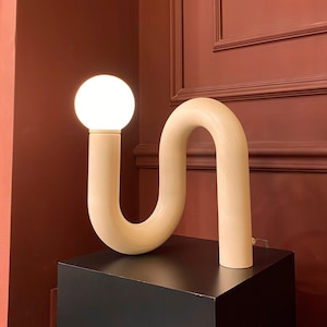 White Tube Table Lamp, Adjustable Lamp, Unique Table Lamp, Bedside Lamp ...