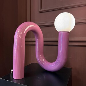 Blue Tube Table Lamp: Modern Minimalist Home Decor - Etsy