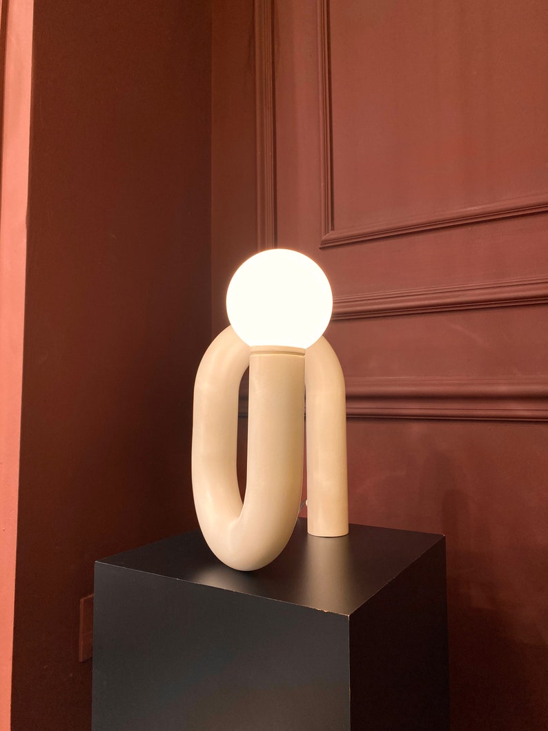 White Tube Table Lamp, Adjustable Lamp, Unique Table Lamp, Bedside Lamp ...