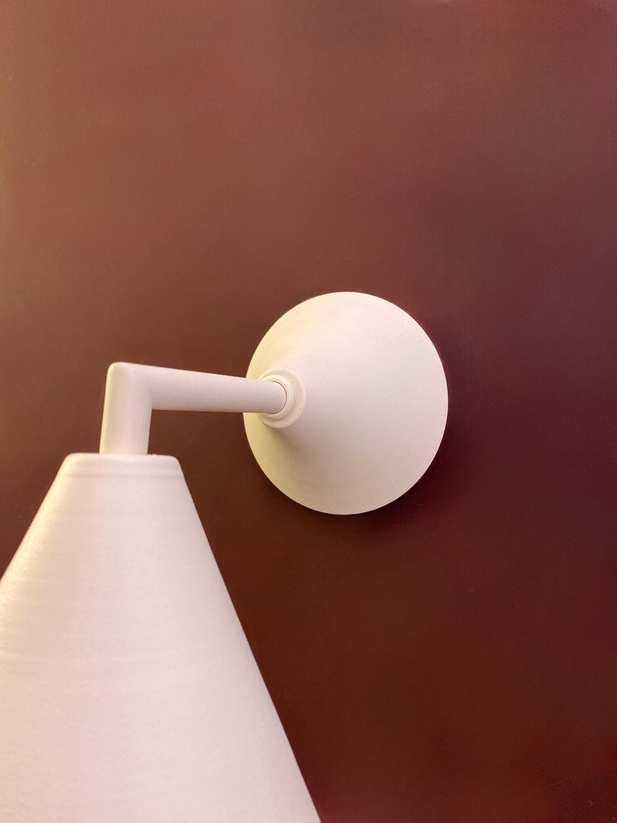 Modern Wall Sconce, Minimalist Wall Sconce, White Cone Sconce, Dome ...