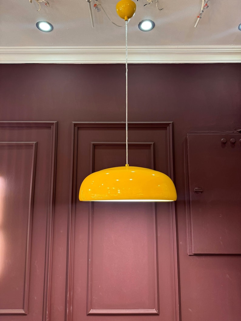 Yellow LED Pendant Light: Modern Dining Room Hanging Lamp - Etsy