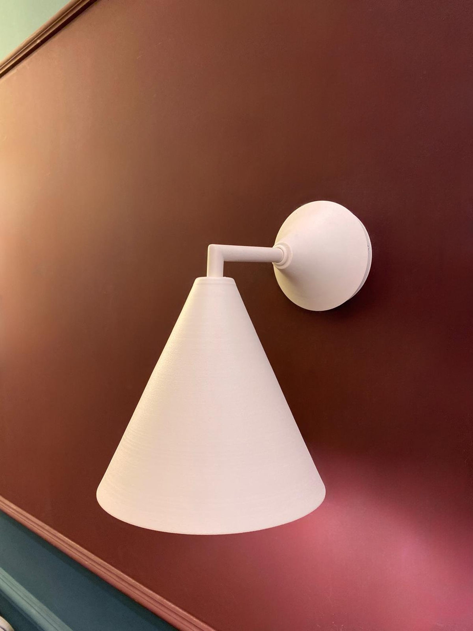 Modern Wall Sconce, Minimalist Wall Sconce, White Cone Sconce, Dome ...