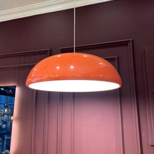 Soft Orange LED Pendant Lamp: Modern Handmade Hanging Light - Etsy