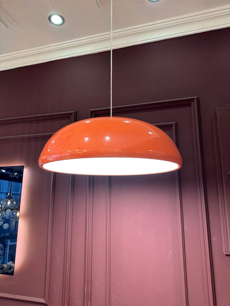 Soft Orange LED Pendant Lamp: Modern Handmade Hanging Light - Etsy