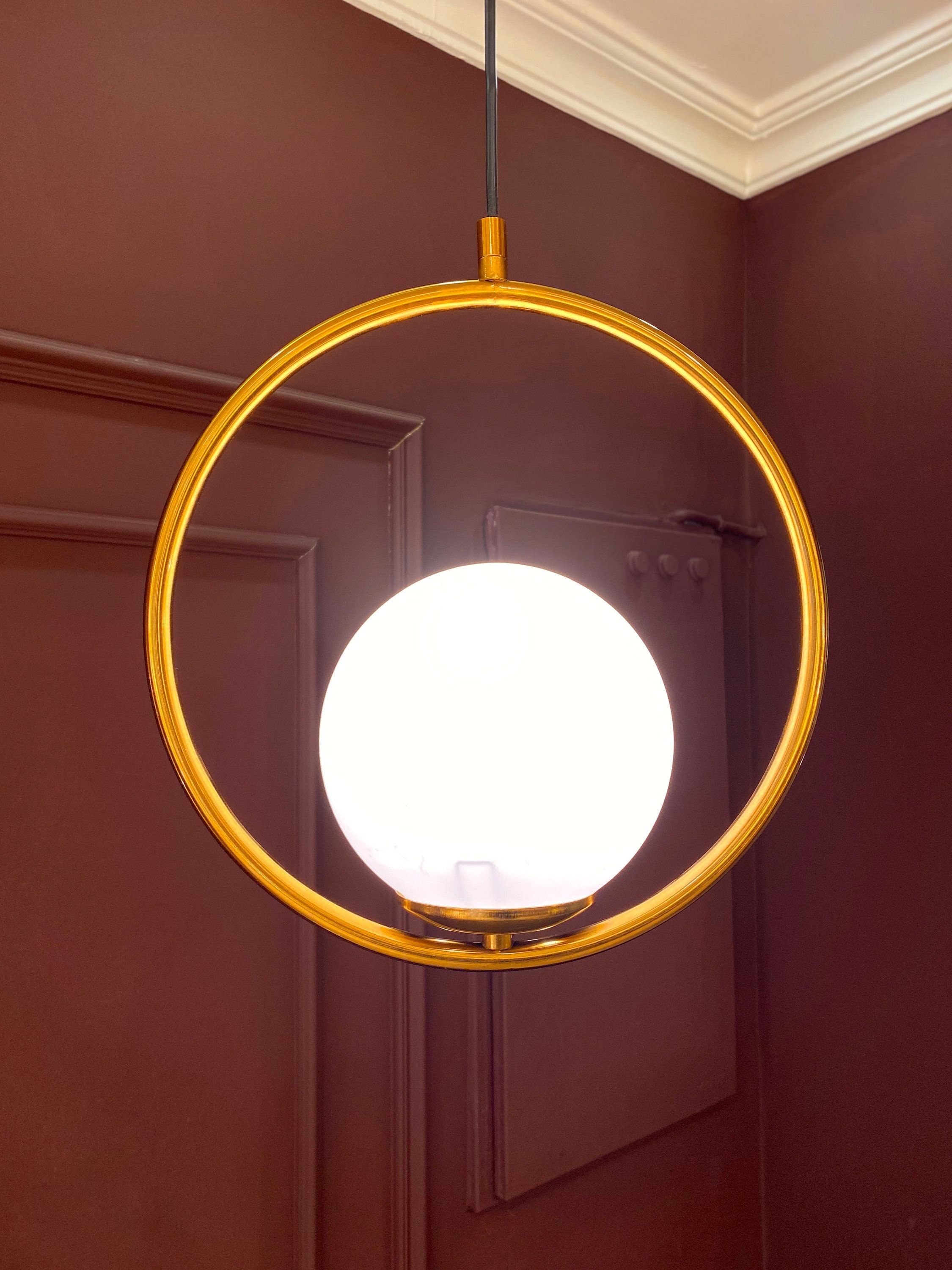 Round Pendant Lamp, Circle Pendant Lamp, Modern Ceiling Pendant, Unique ...