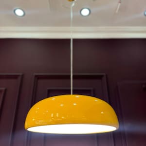 Yellow LED Pendant Light: Modern Dining Room Hanging Lamp - Etsy
