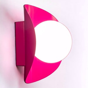 Modern Wall Sconce, Pink Wall Sconce, Minimalist Wall Sconce, Colored ...