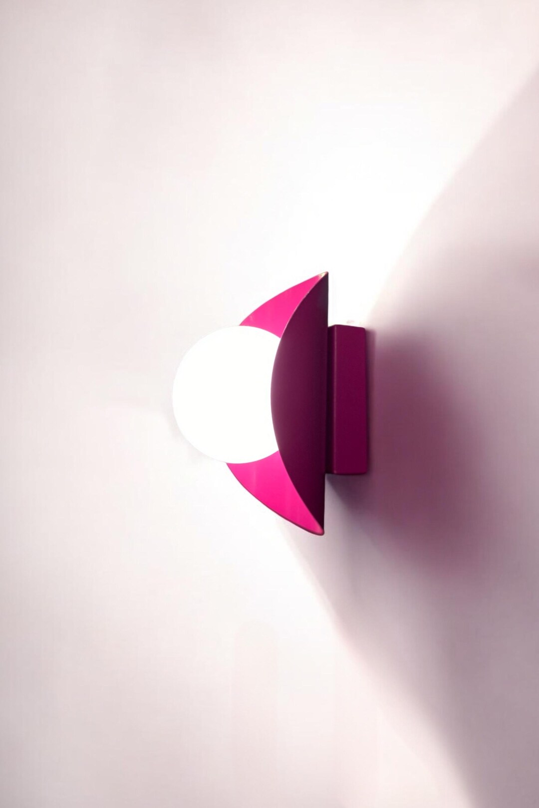 Modern Wall Sconce, Pink Wall Sconce, Minimalist Wall Sconce, Colored ...